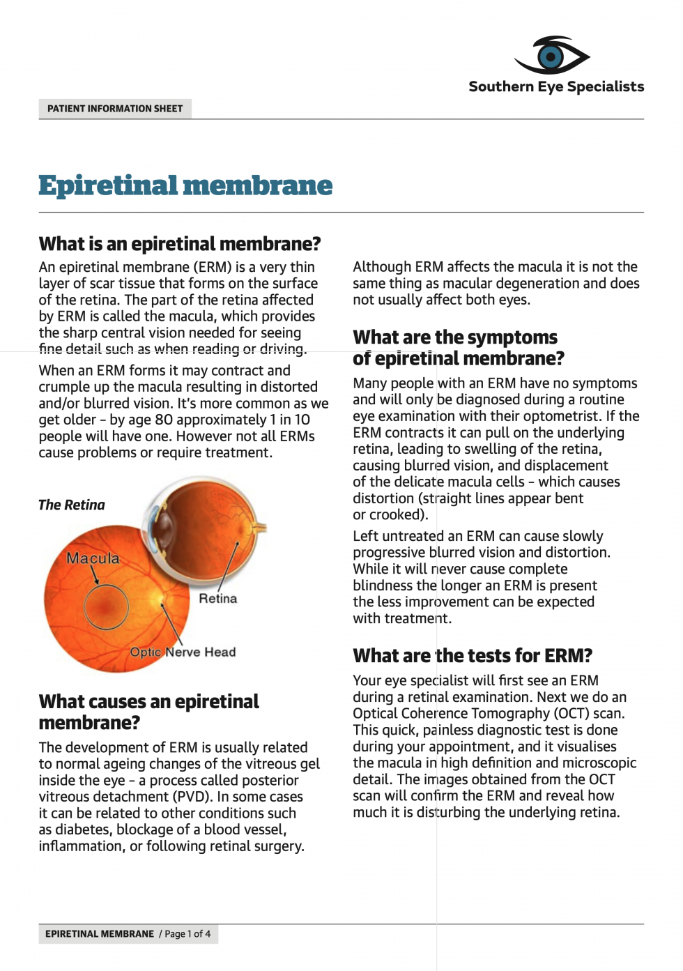 Epiretinal Membrane - Southern Eye Specialists